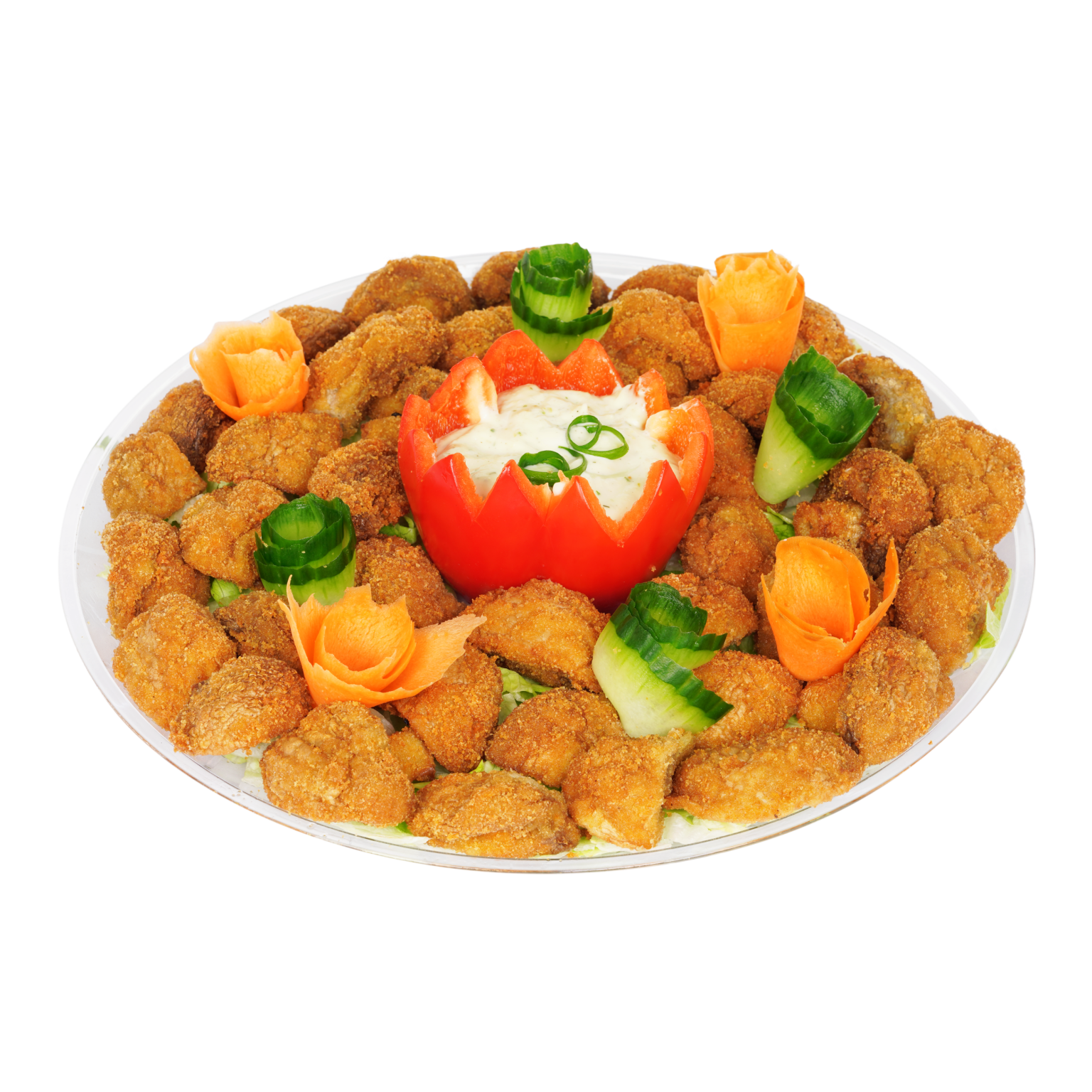 Breaded Mushrooms & Spring Roll Platter – Grodzisnki Kosher Bakery